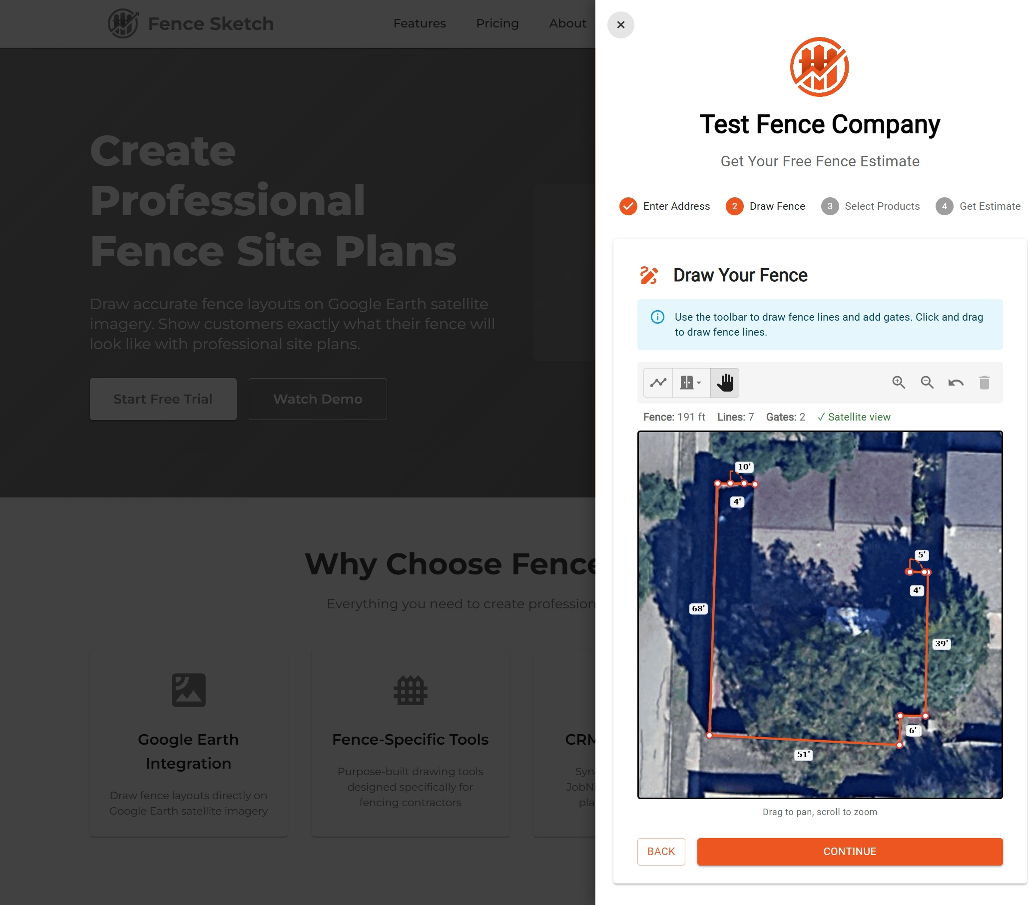 Fence Sketch - Professional Fence Estimating Software | Fence Site ...